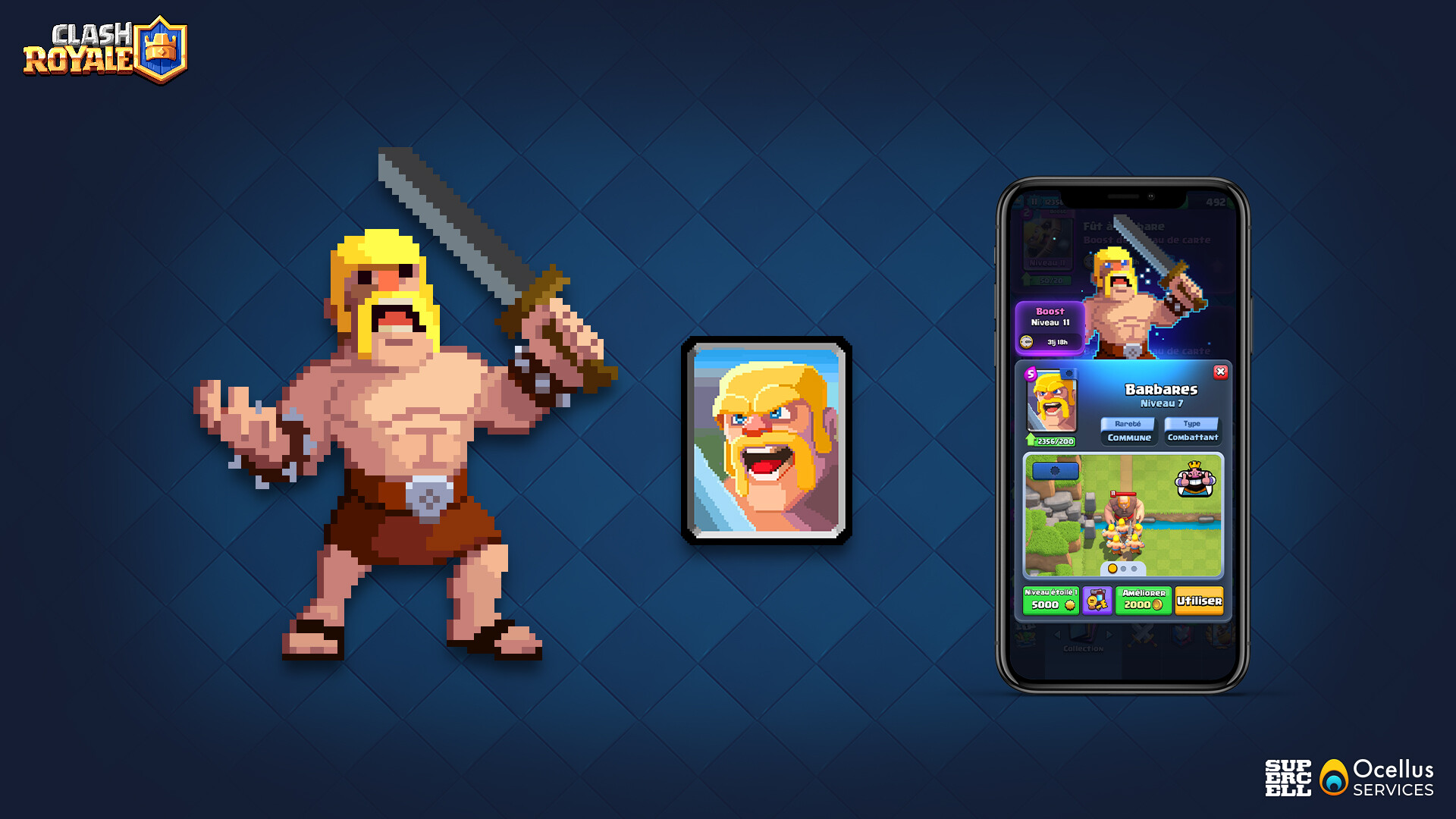 Ocellus - SERVICES - Clash Royale - Season 38: 8-Bits Barbarian UI kit