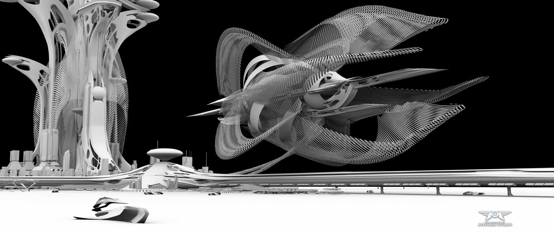 Mitchell Stuart - Alien Facet Ship