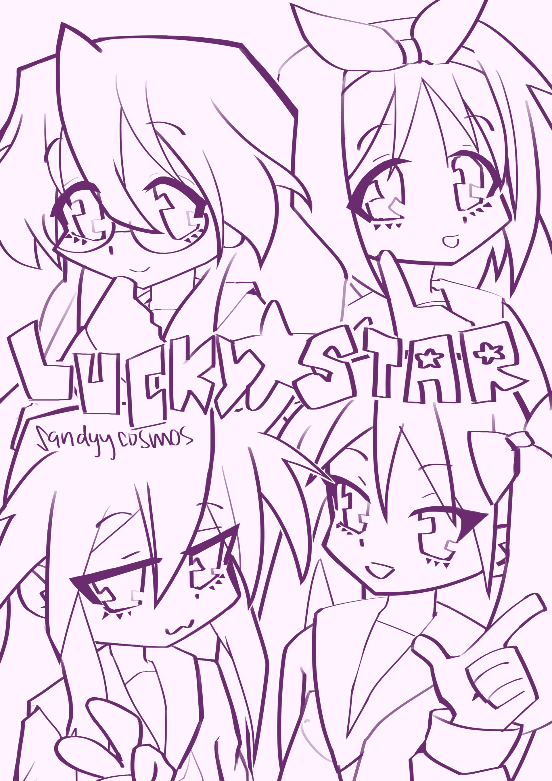 lucky star coloring pages