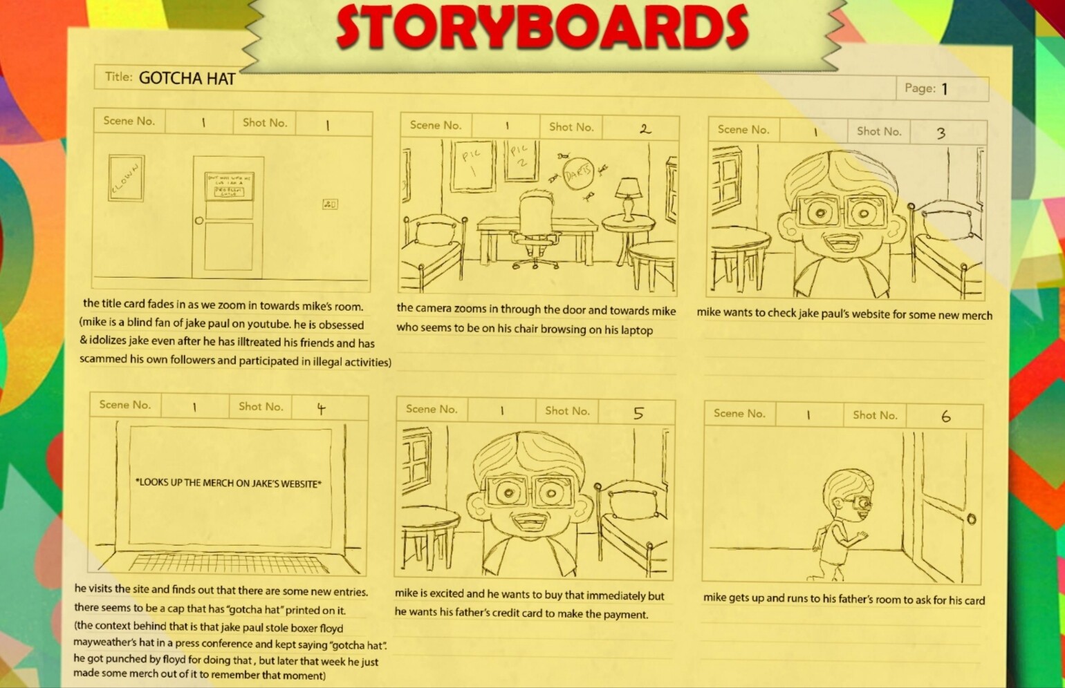 ArtStation - Storyboards of the animated project "Gotcha hat"