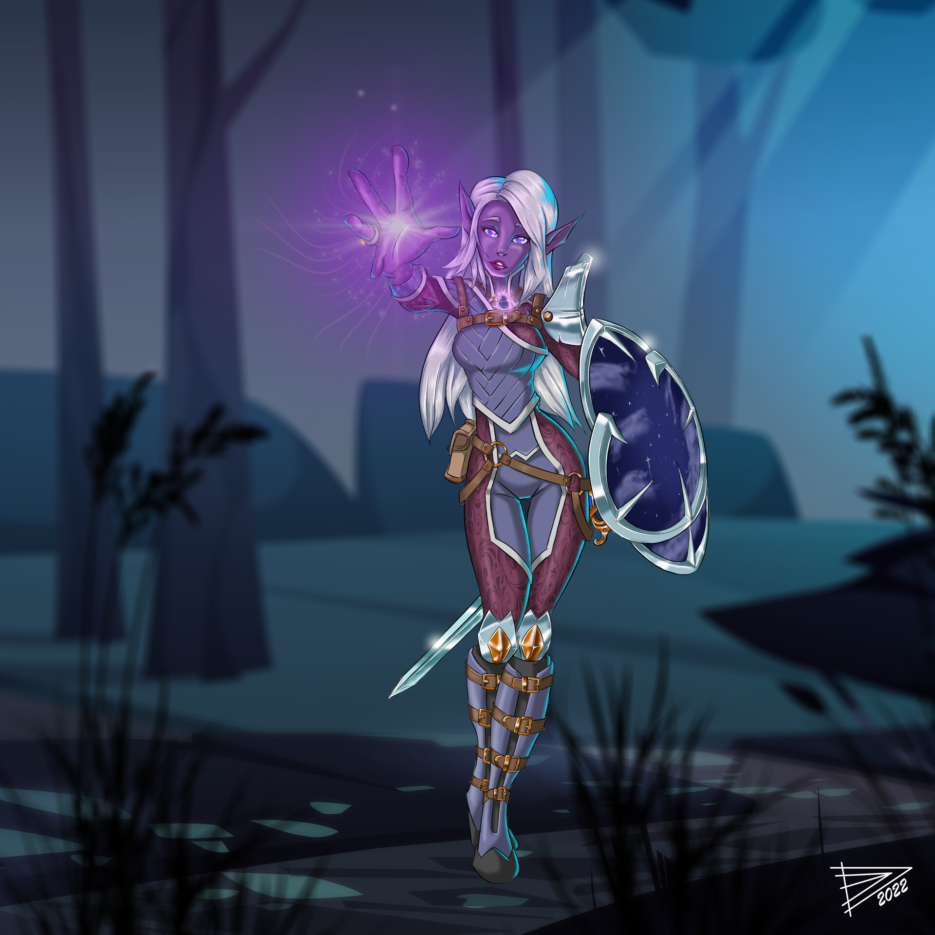 ArtStation - (Commission) Tellrene - Drow cleric