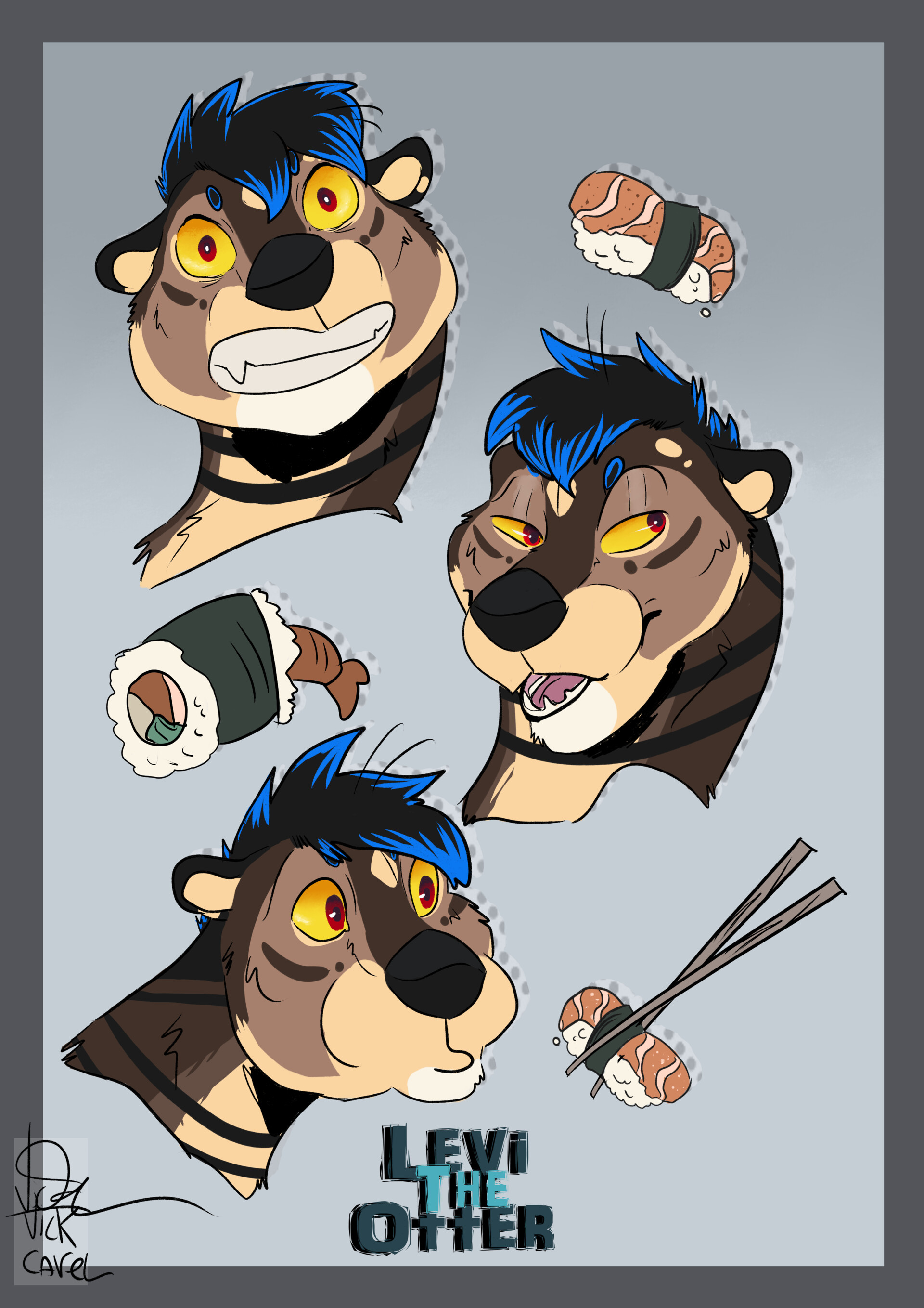 ArtStation - Otter - mood board/ expression sheet and body study