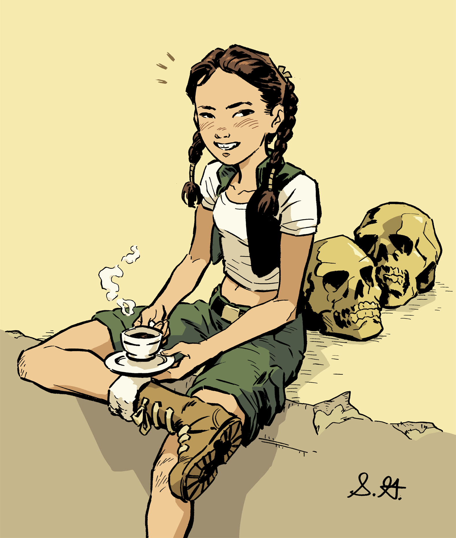 ArtStation - Young Lara Croft (Taking a Break)