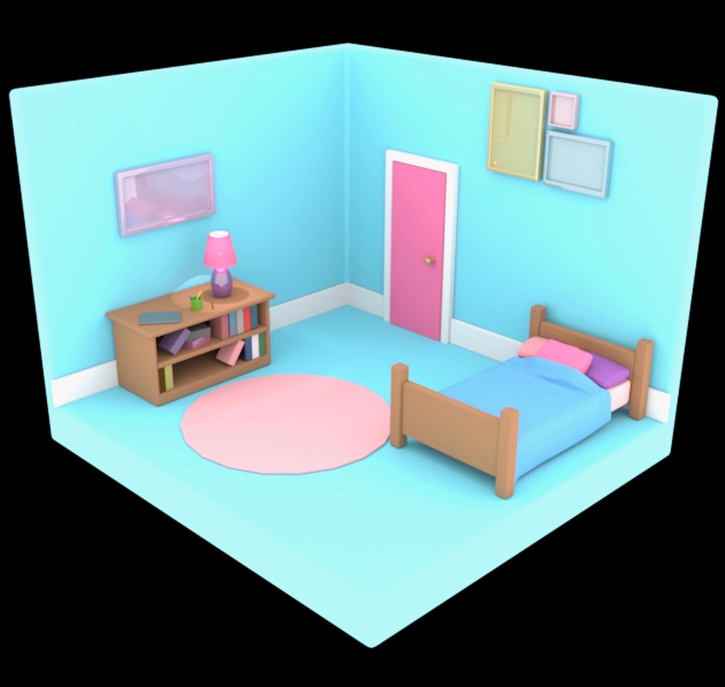 ArtStation - LowPoly Simple Bedroom Model