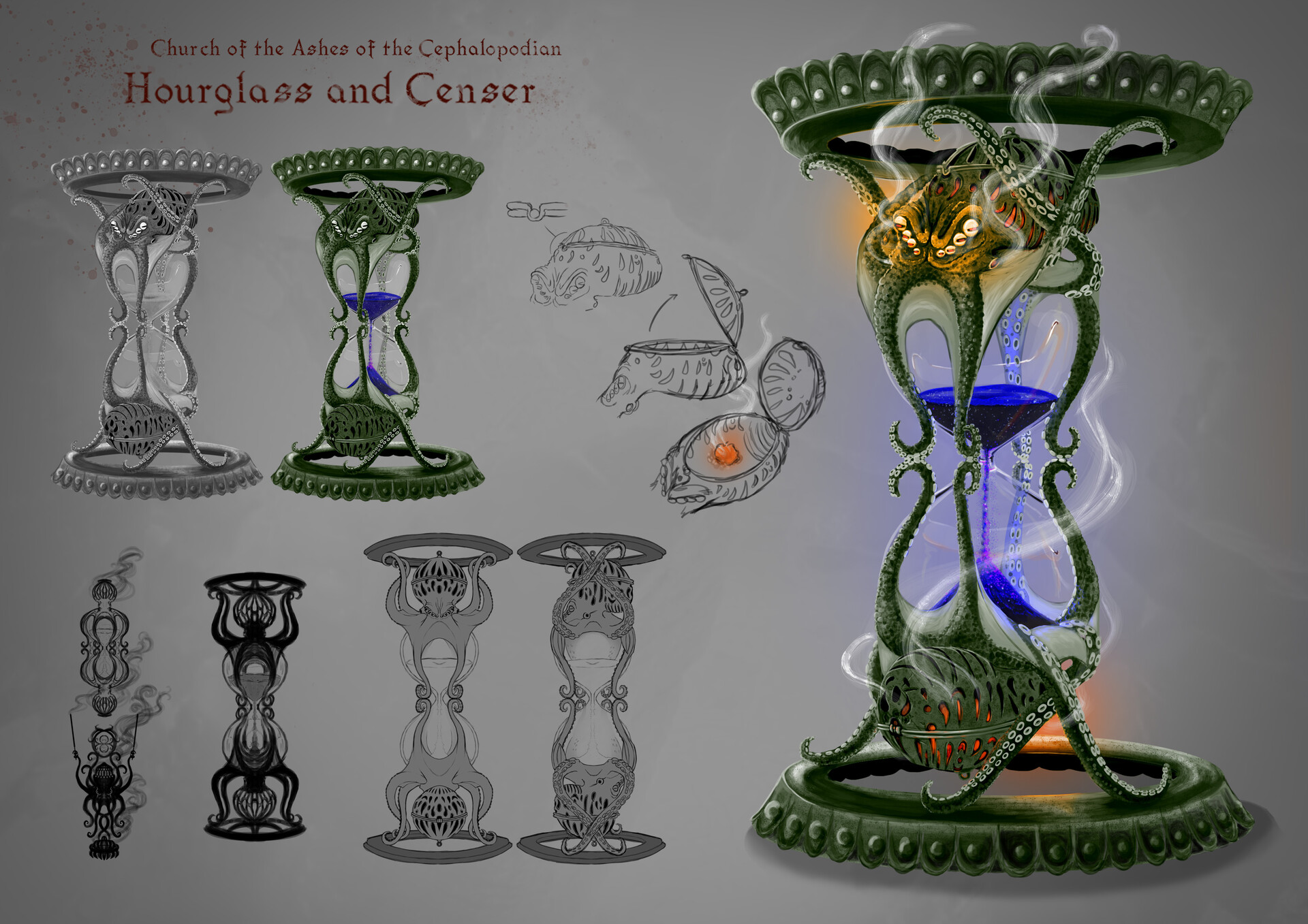 ArtStation - Censer and Sandtimer of the Cephalopodian