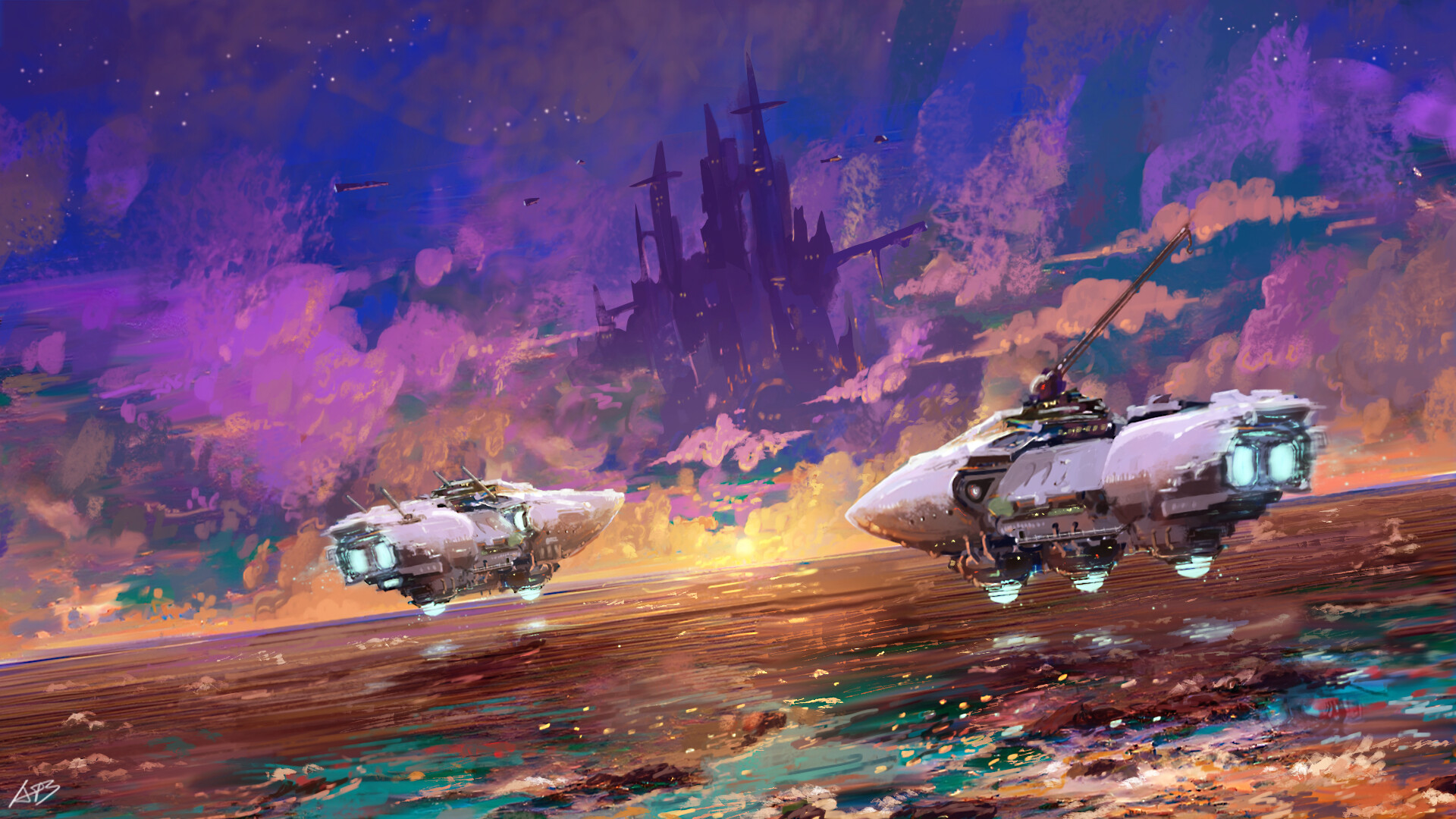 ArtStation - Ships Over Water