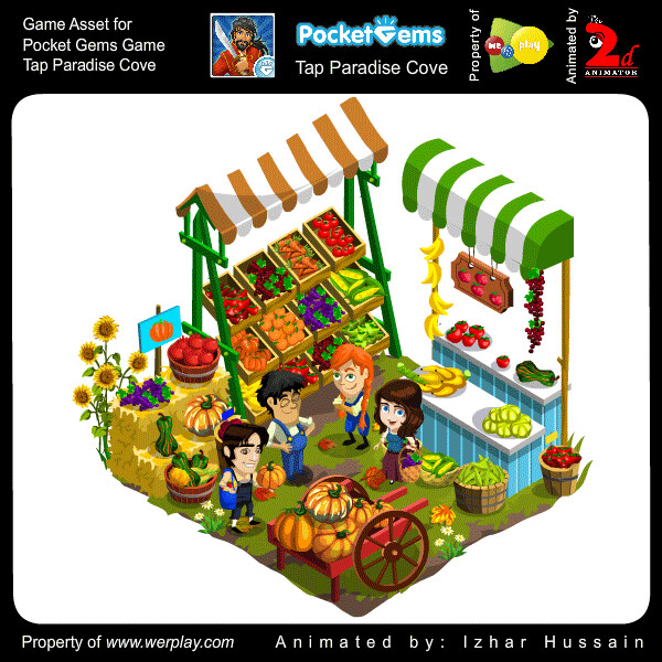 ArtStation - Game Asset - Animated Communit Market For Pocket Gems Game ...