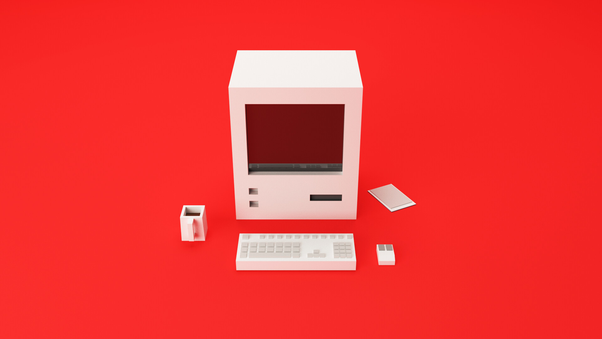 ArtStation - Low Poly Computer-Red