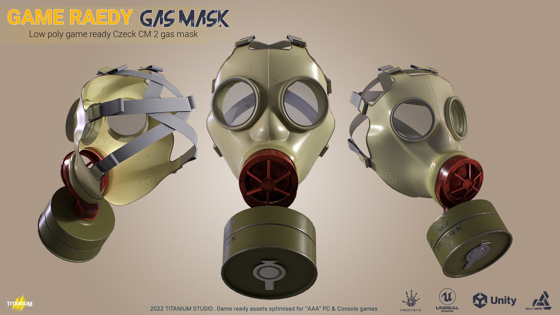 Titanium Studio | Navid Valizadeh - Czech CM3 Low Poly Gas mask