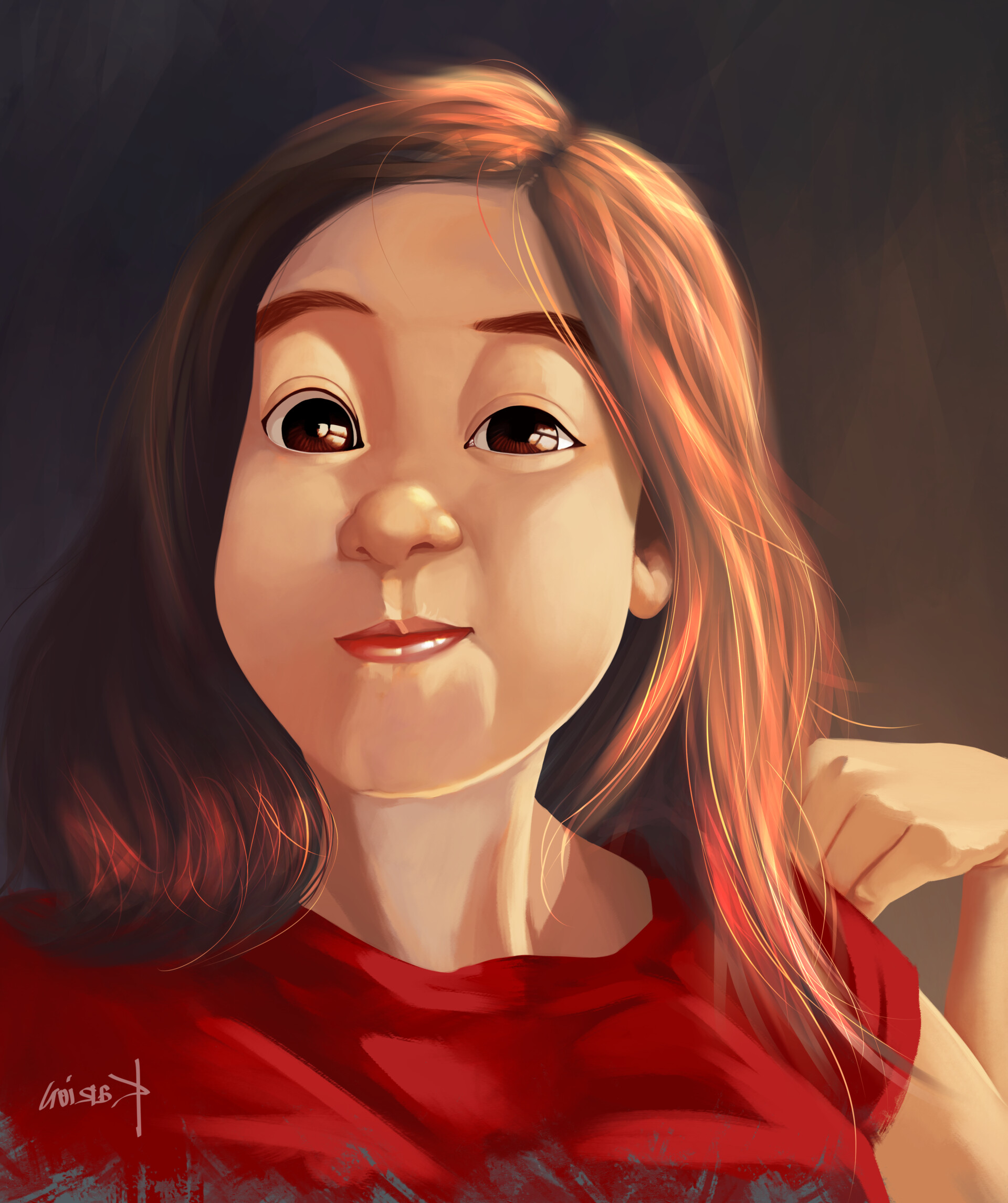 ArtStation - Angel in Red Shirt