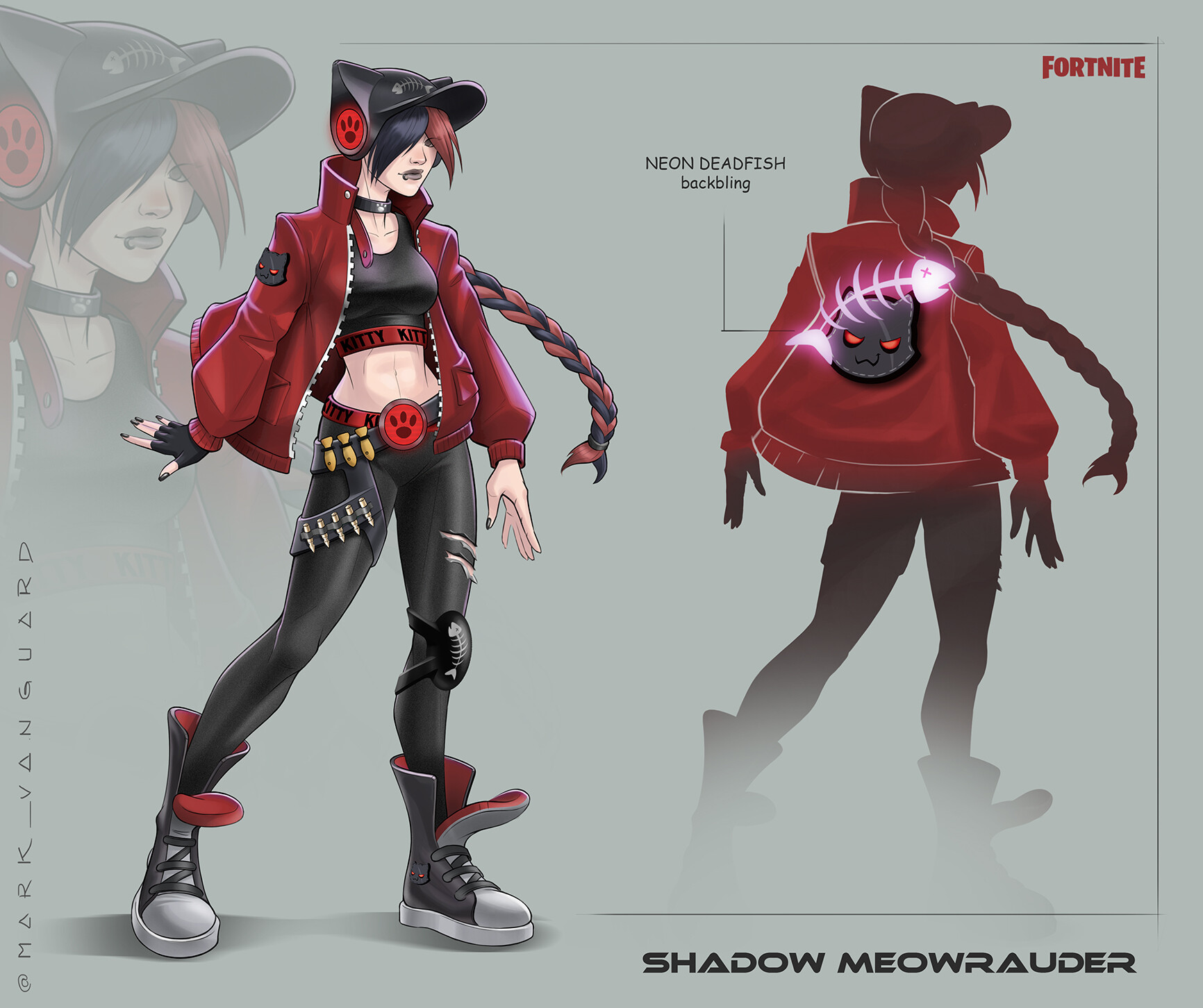 ArtStation - shadow meowrauder fortnite concept skin