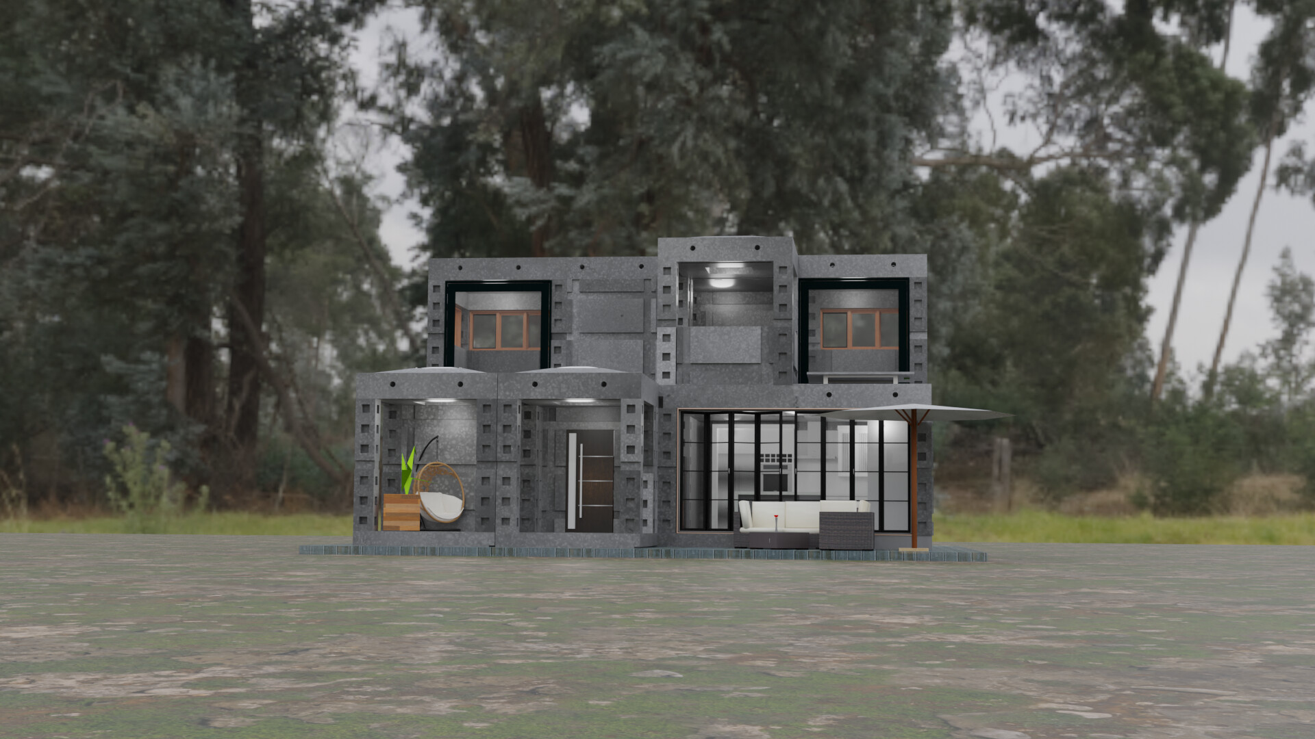 Jorge Vega - Self-sustaining Block House 2 levels