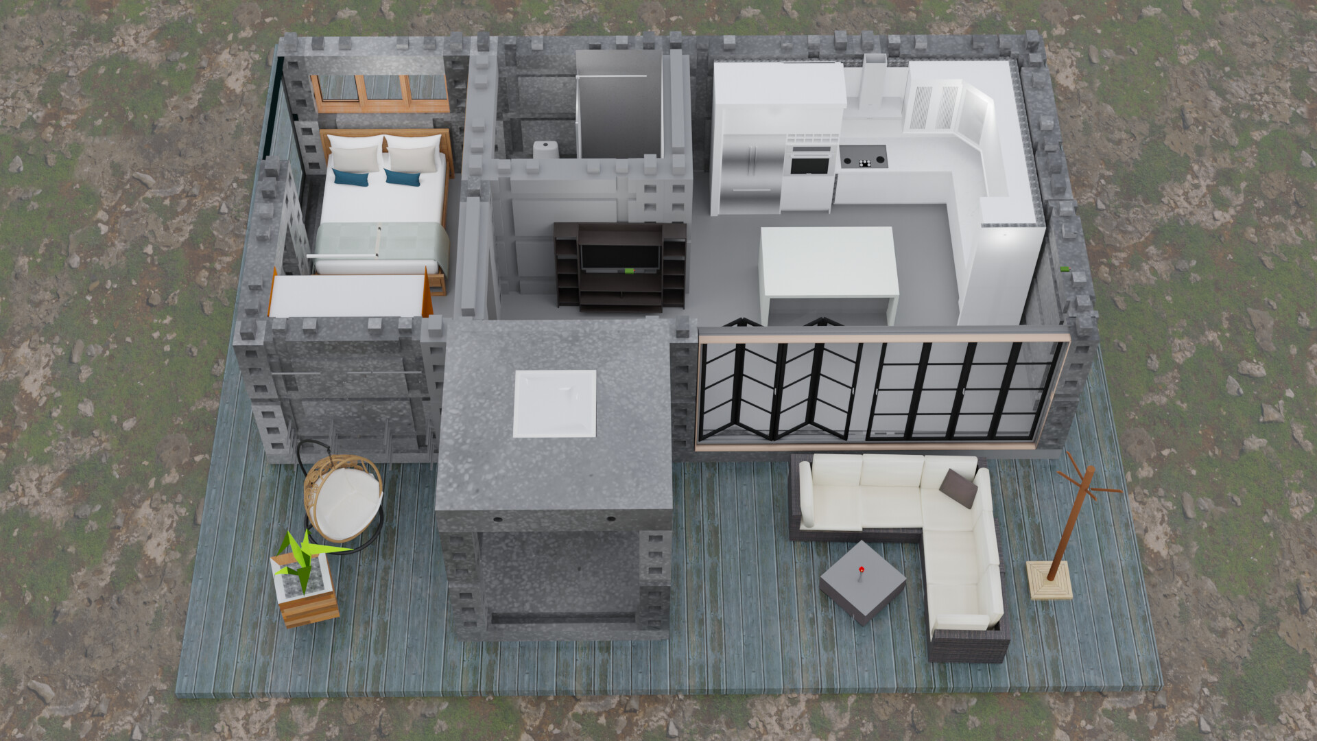 Jorge Vega - Self-sustaining Block House 2 levels