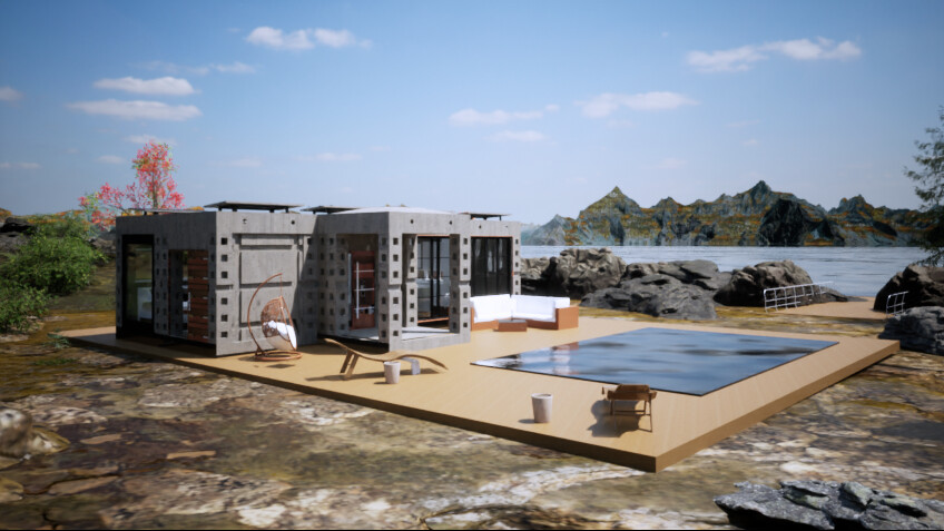 Jorge Vega - Self-sustaining Block House 1 level