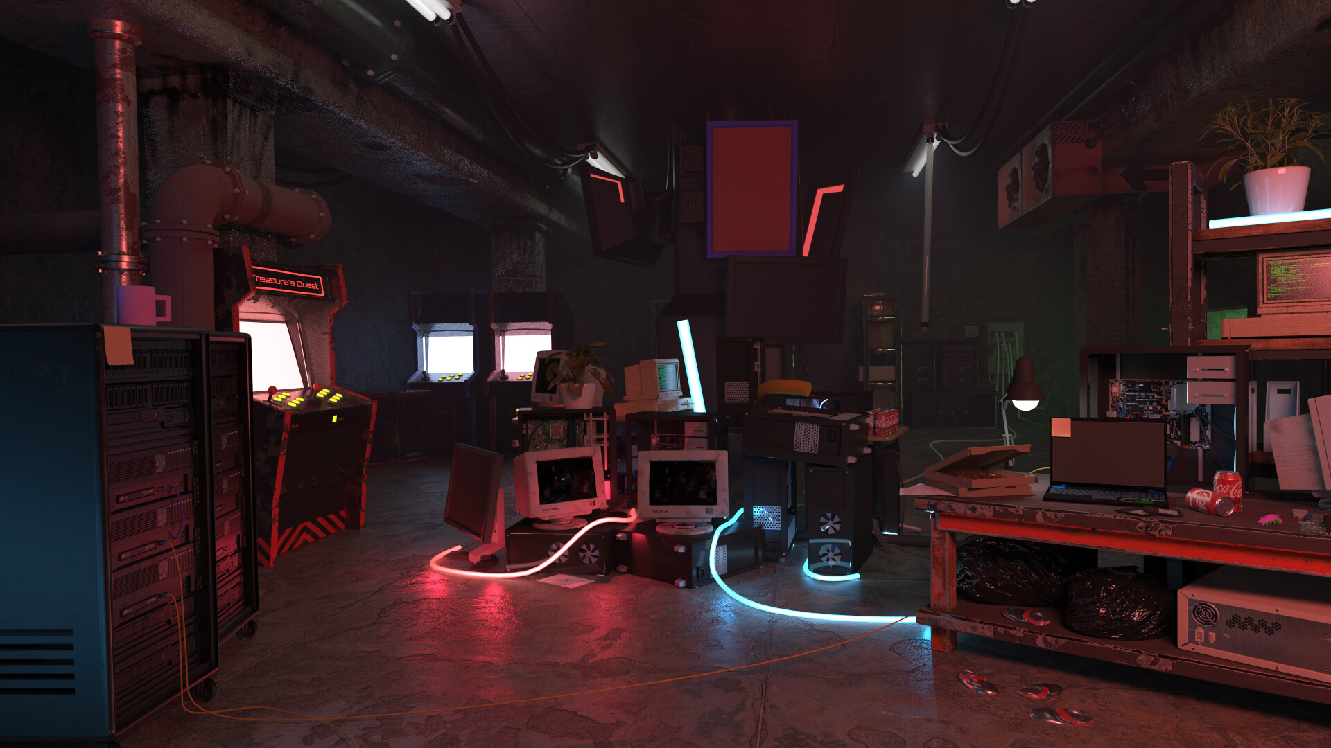 ArtStation - Cyberpunk basement