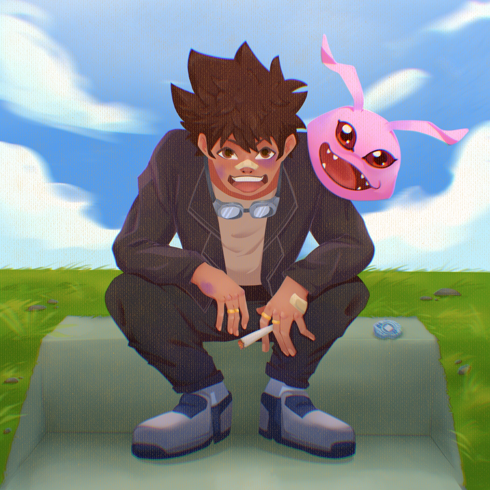 ArtStation - Taichi and Koromon_Digimon Adventure