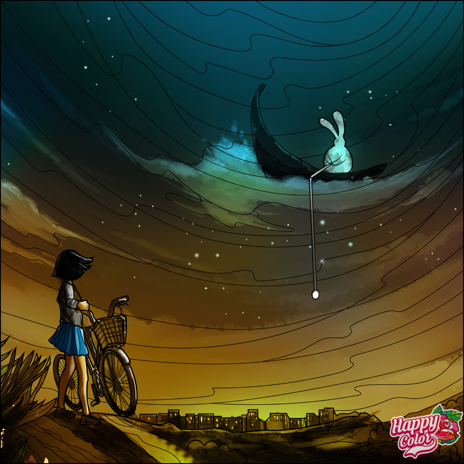 ArtStation - Up Moon And Rabbit 🐇🐰