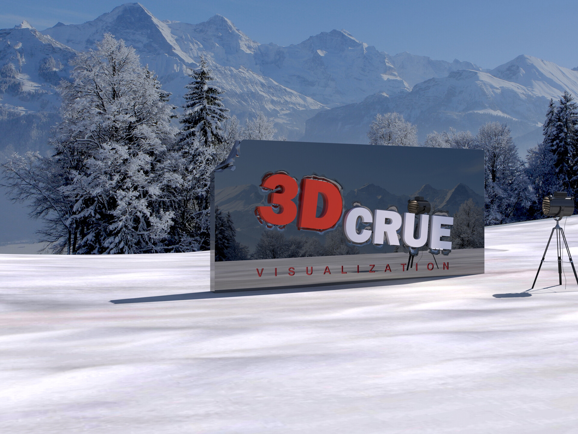 ArtStation - Billboard in the snow