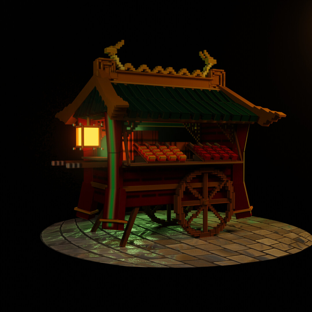 ArtStation - Chinese cart - I'm also a voxel artist
