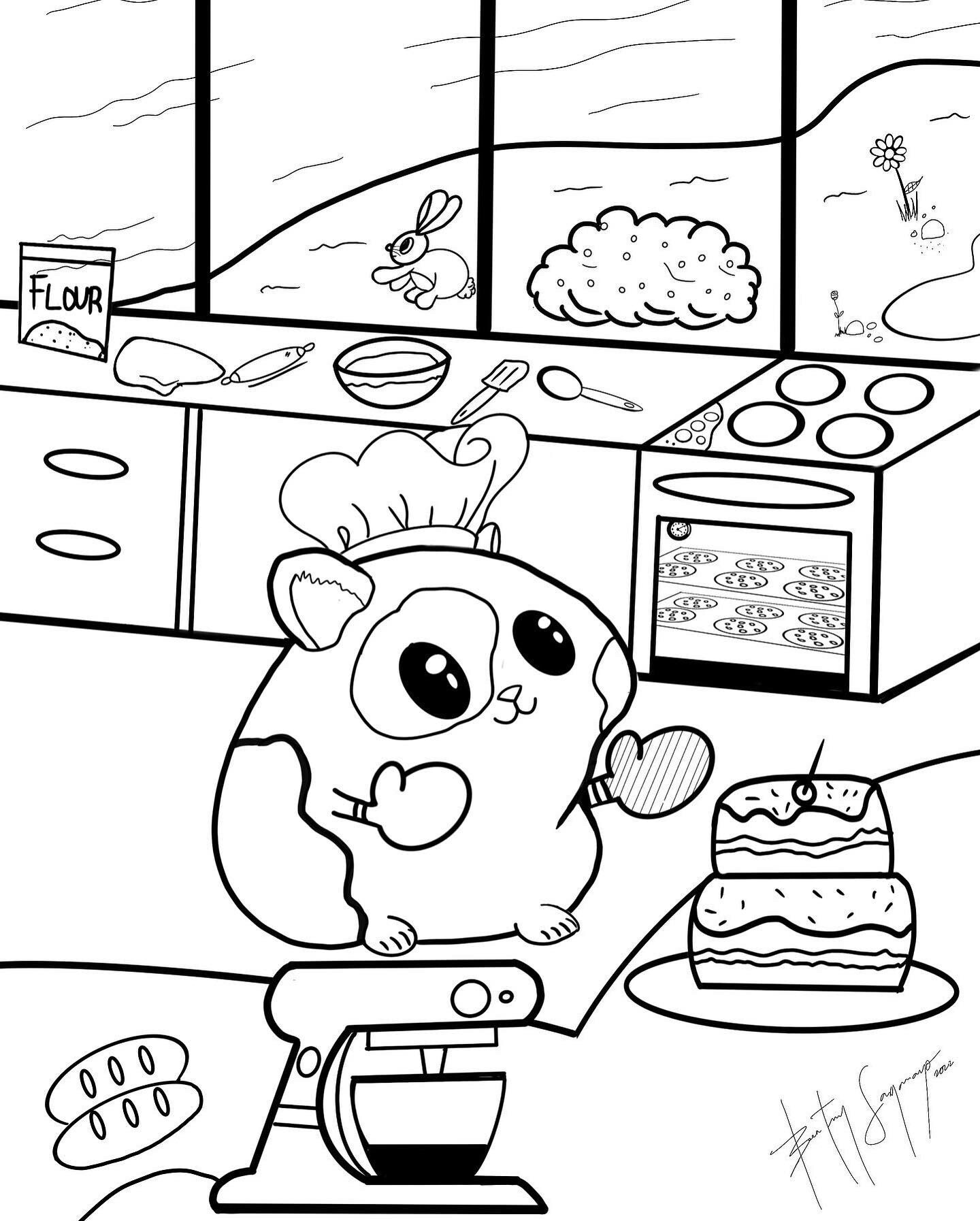 ArtStation - Line Art samples b/w with 1 colored work