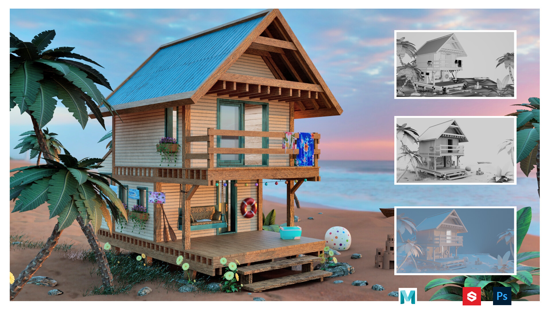 ArtStation - Beach House Exterior