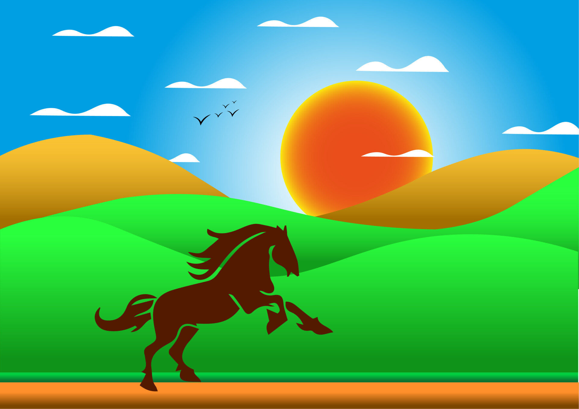 ArtStation - Sunset [2D Vector Design]