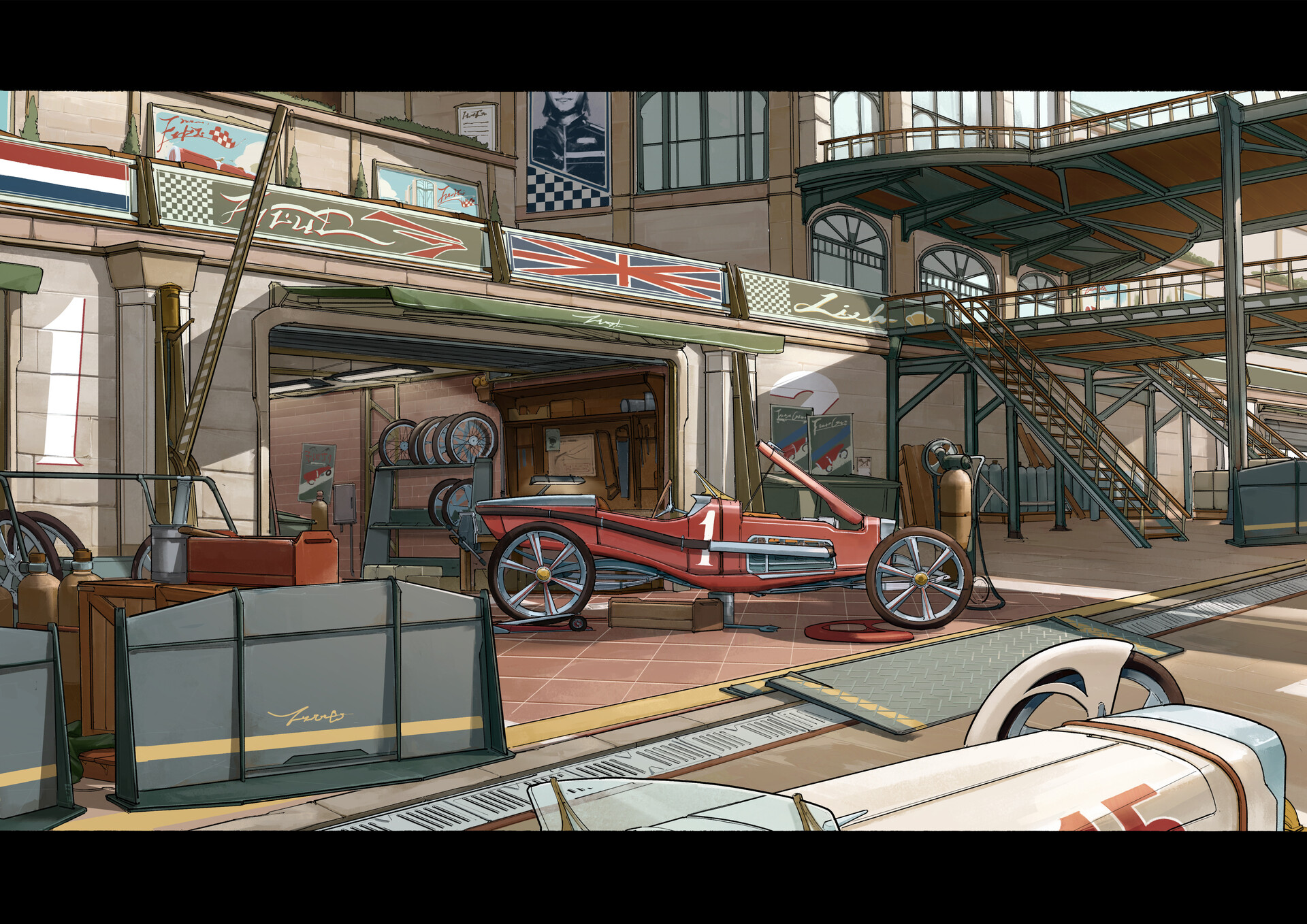 ArtStation - Race track garage