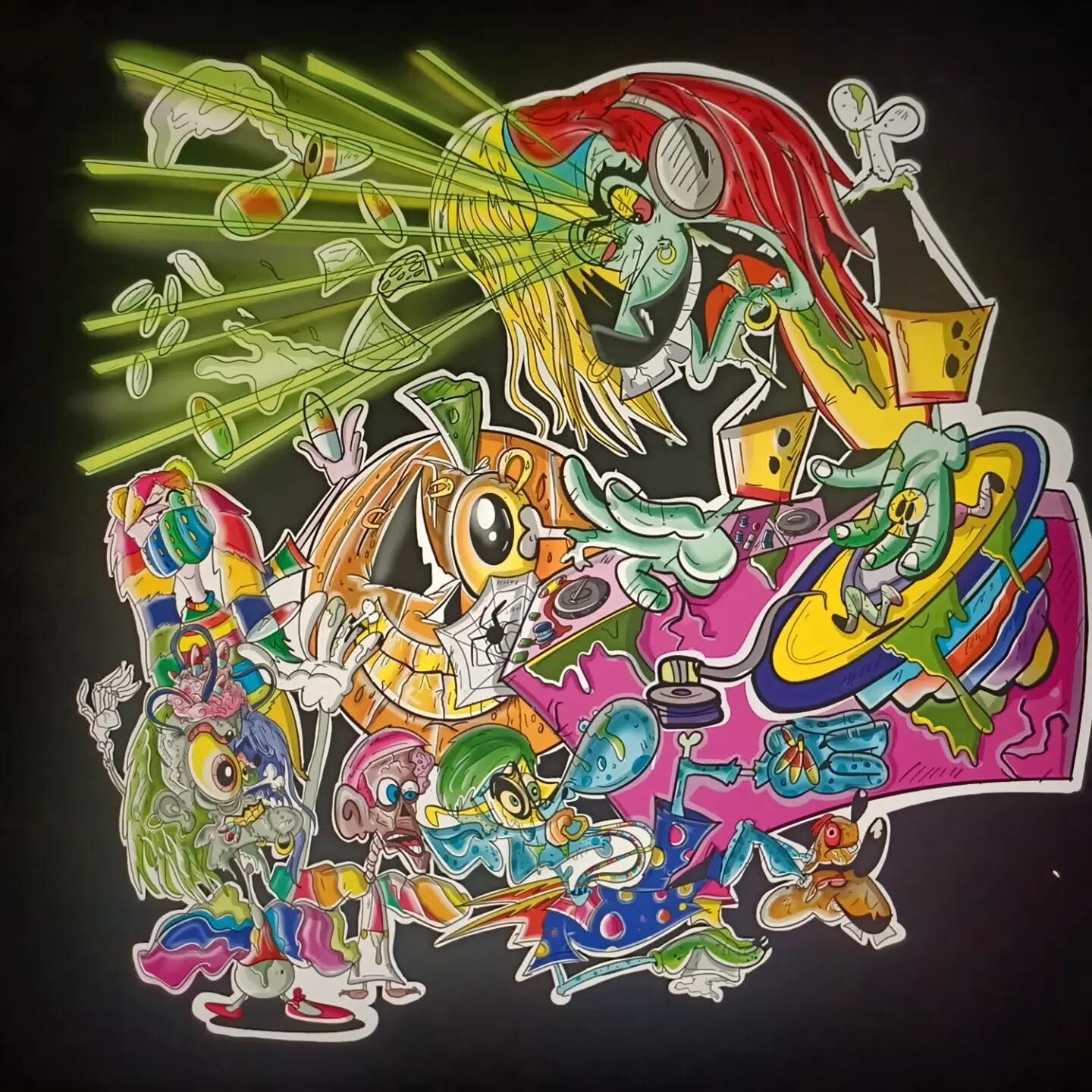 ArtStation - Crazy Halloween Rave party design.