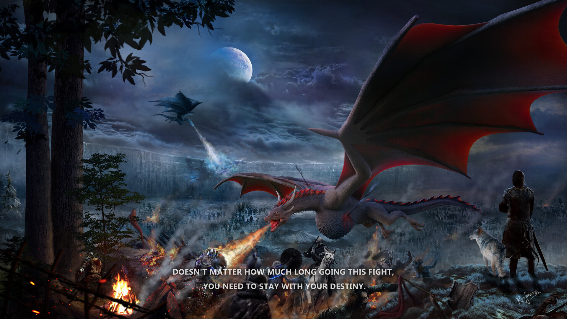 ArtStation - Dragon matte painting