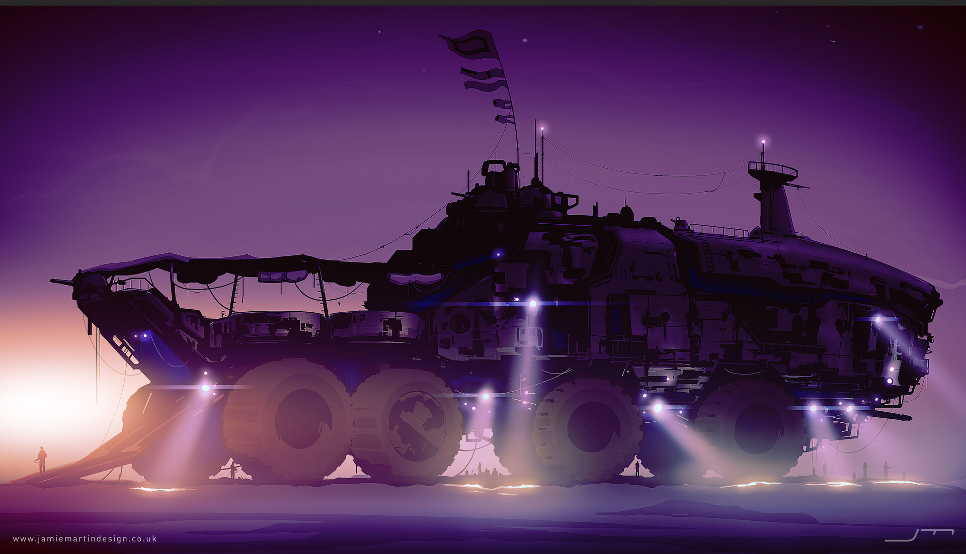 Jamie Martin - 'Landship at Dusk' - vehicle concept art