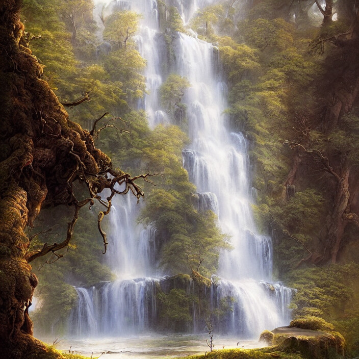 ArtStation - Beautiful magic waterfall