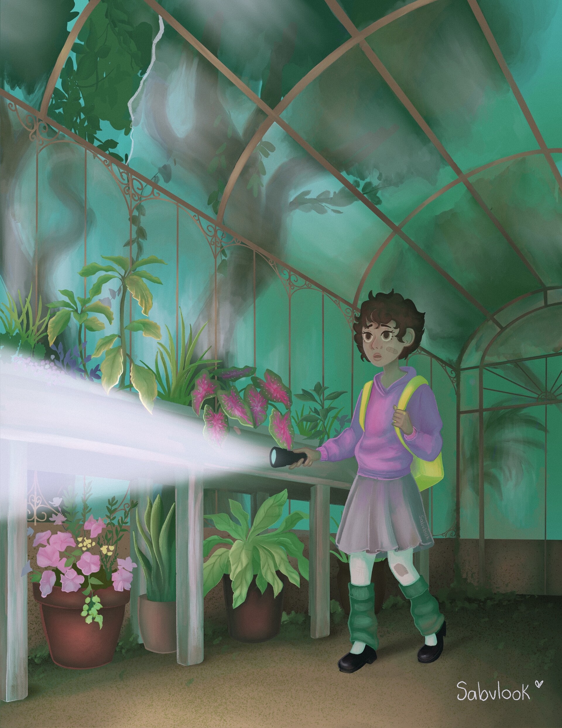 ArtStation - Girl in a greenhouse