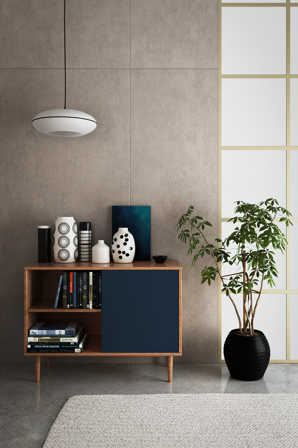 ArtStation - Render Interior mueble azul