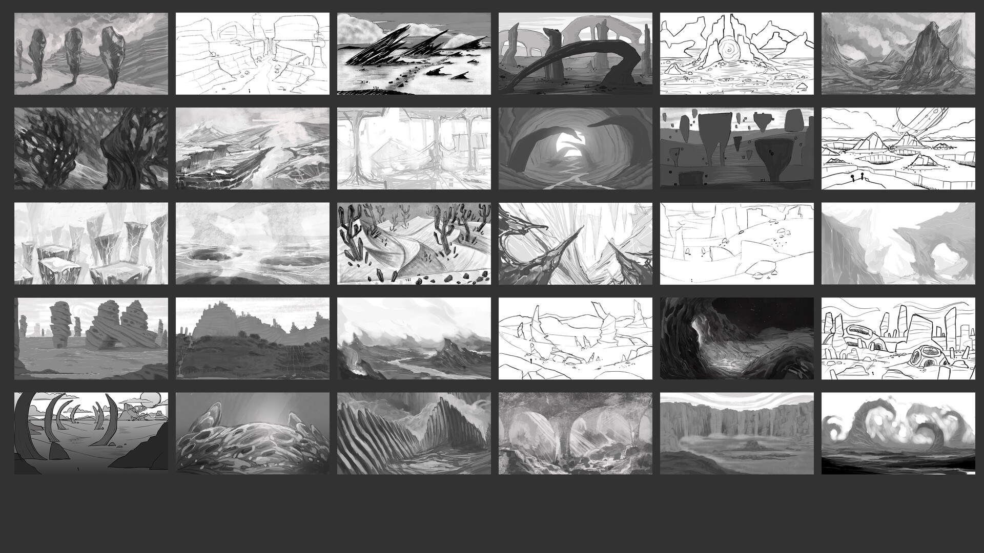 ArtStation - Landscape Grayscale Studies