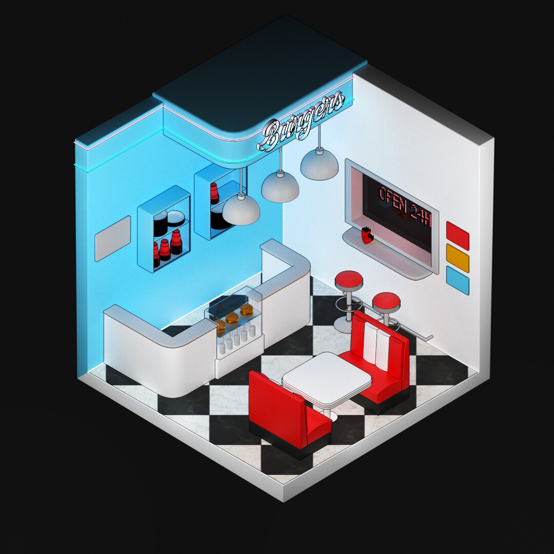 ArtStation - Isometric Restaurant