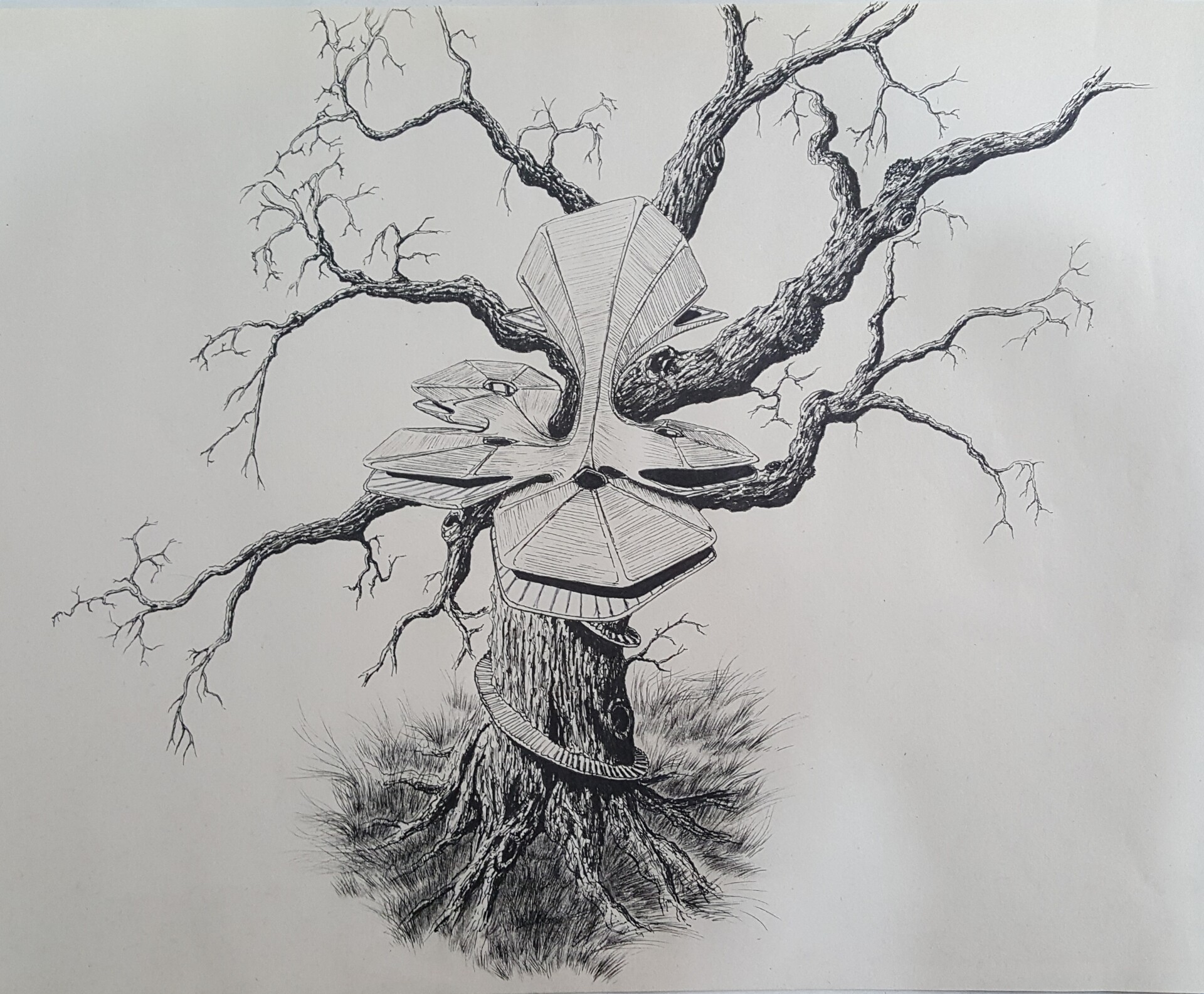 ArtStation - home tree sketch