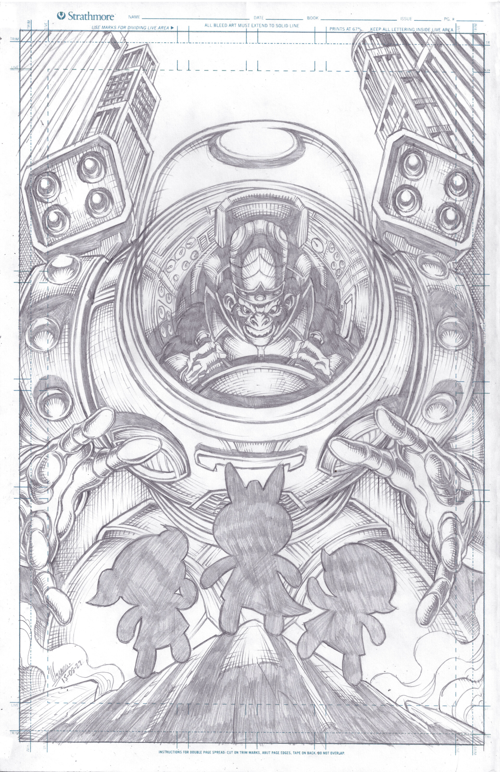 ArtStation - MOJO JOJO (Powerpuff Girls) pencils FANART