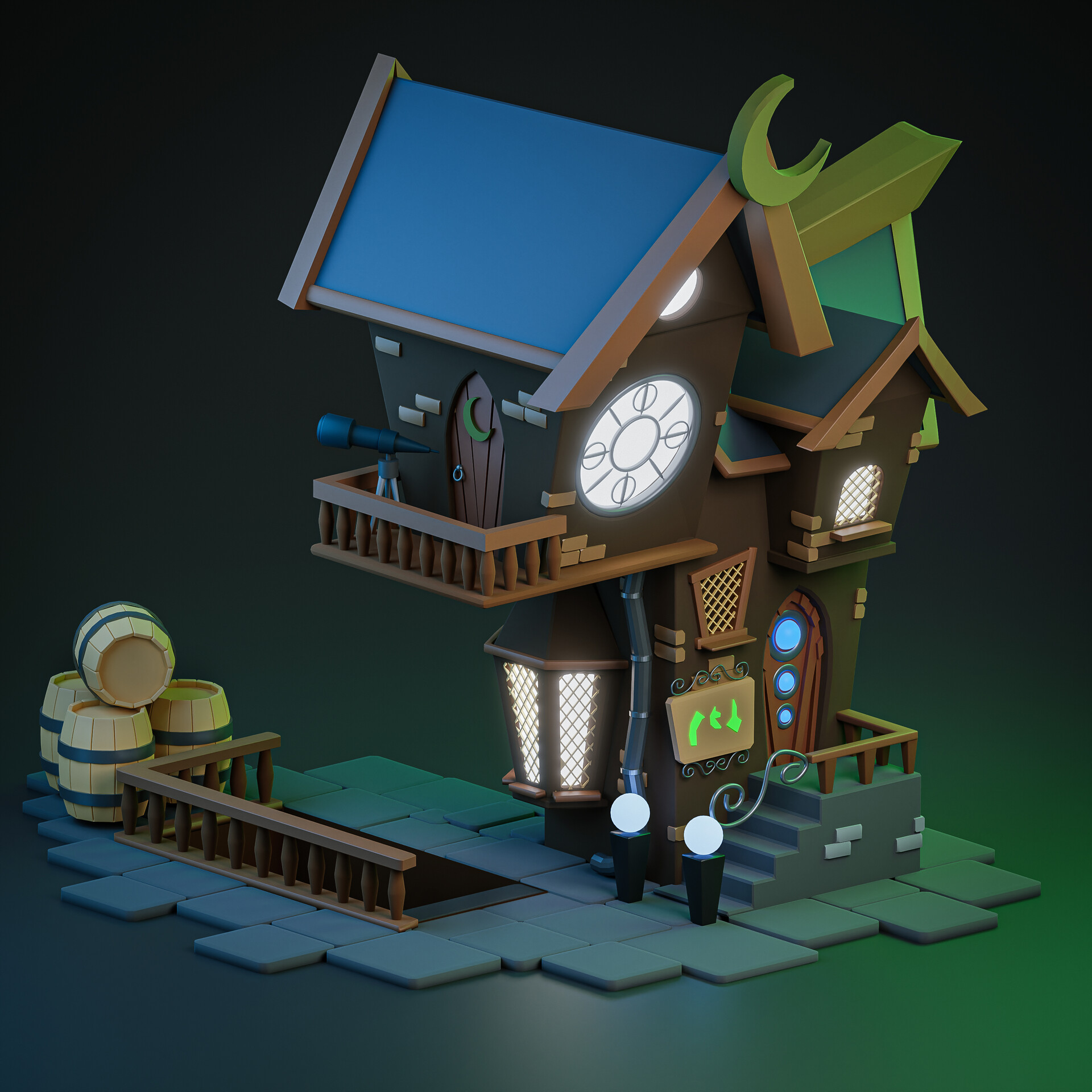 ArtStation - Witch House - Low Poly