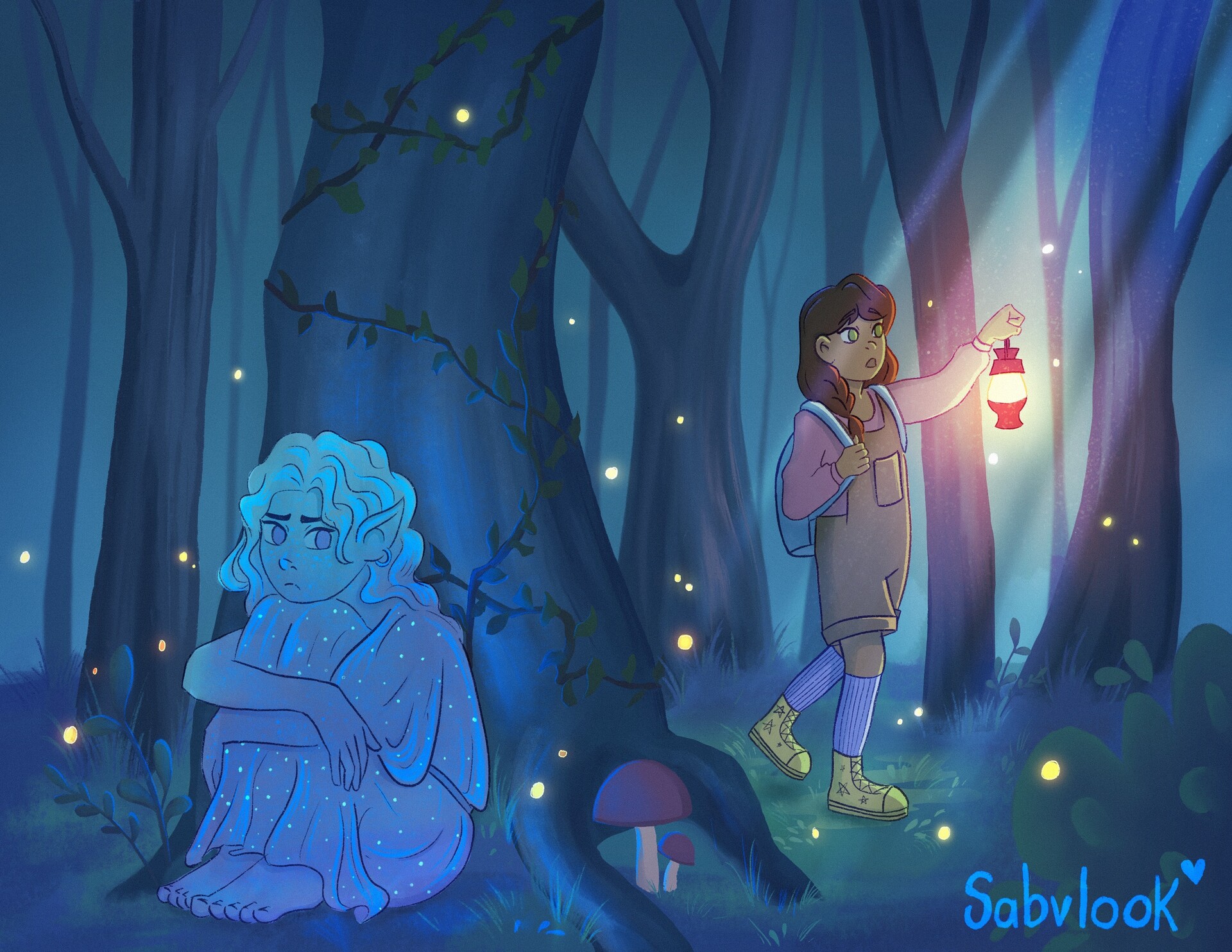 ArtStation - Fireflies in the forest