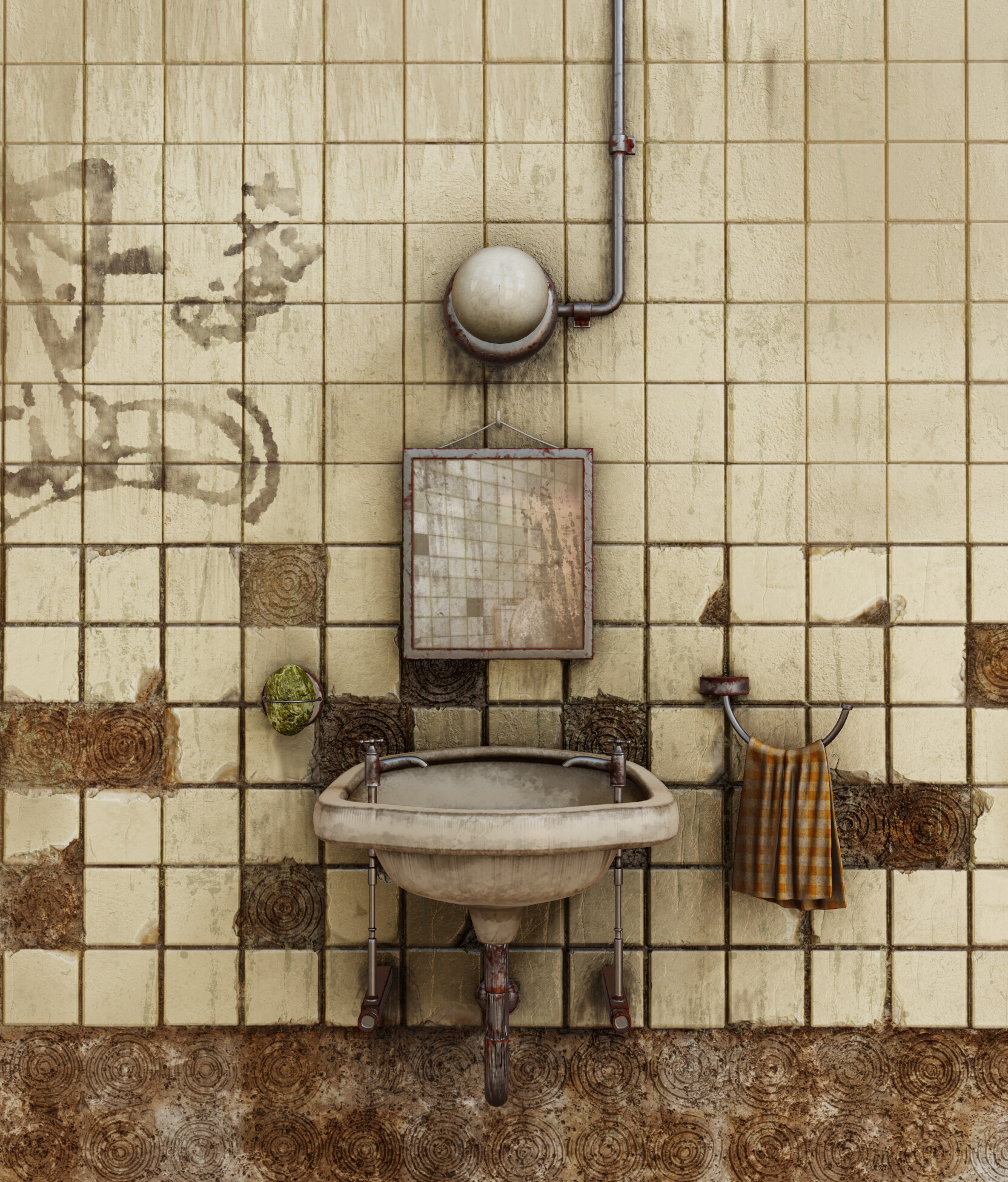 ArtStation - 3D Restroom Wall