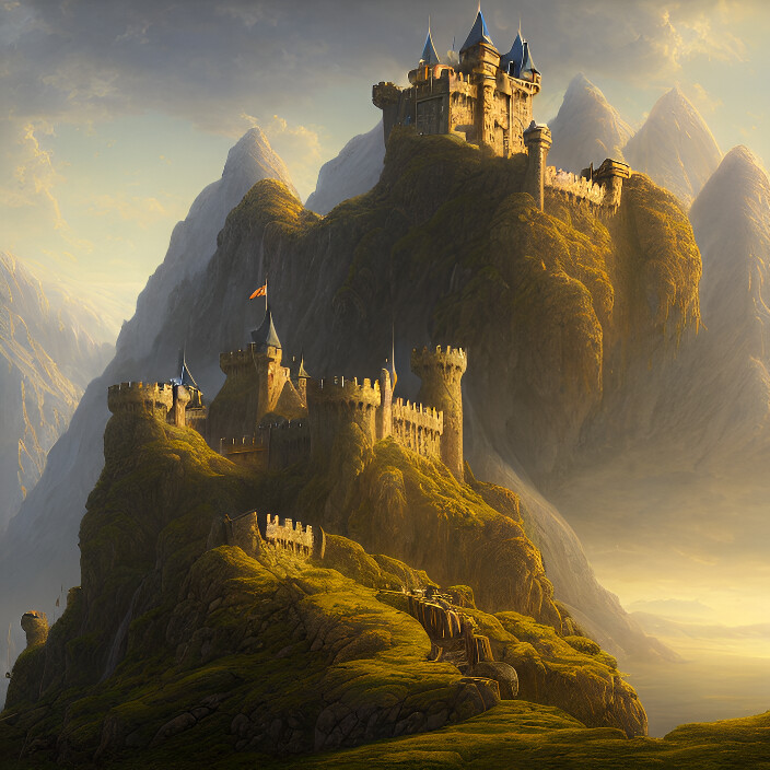 ArtStation - magical castle on mountain