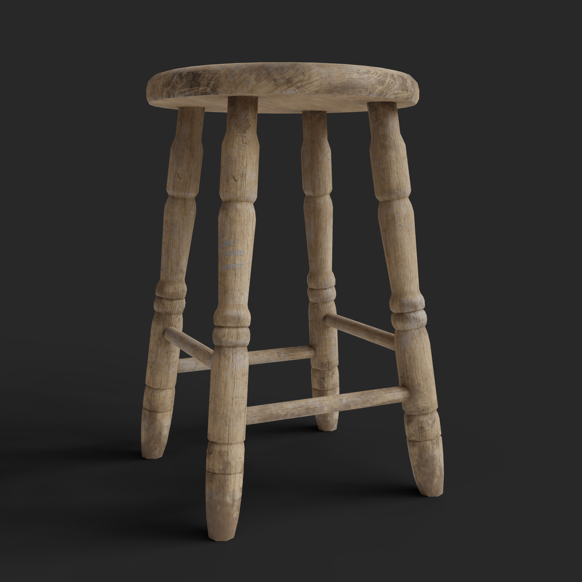 ArtStation - Dirty Wooden Stool