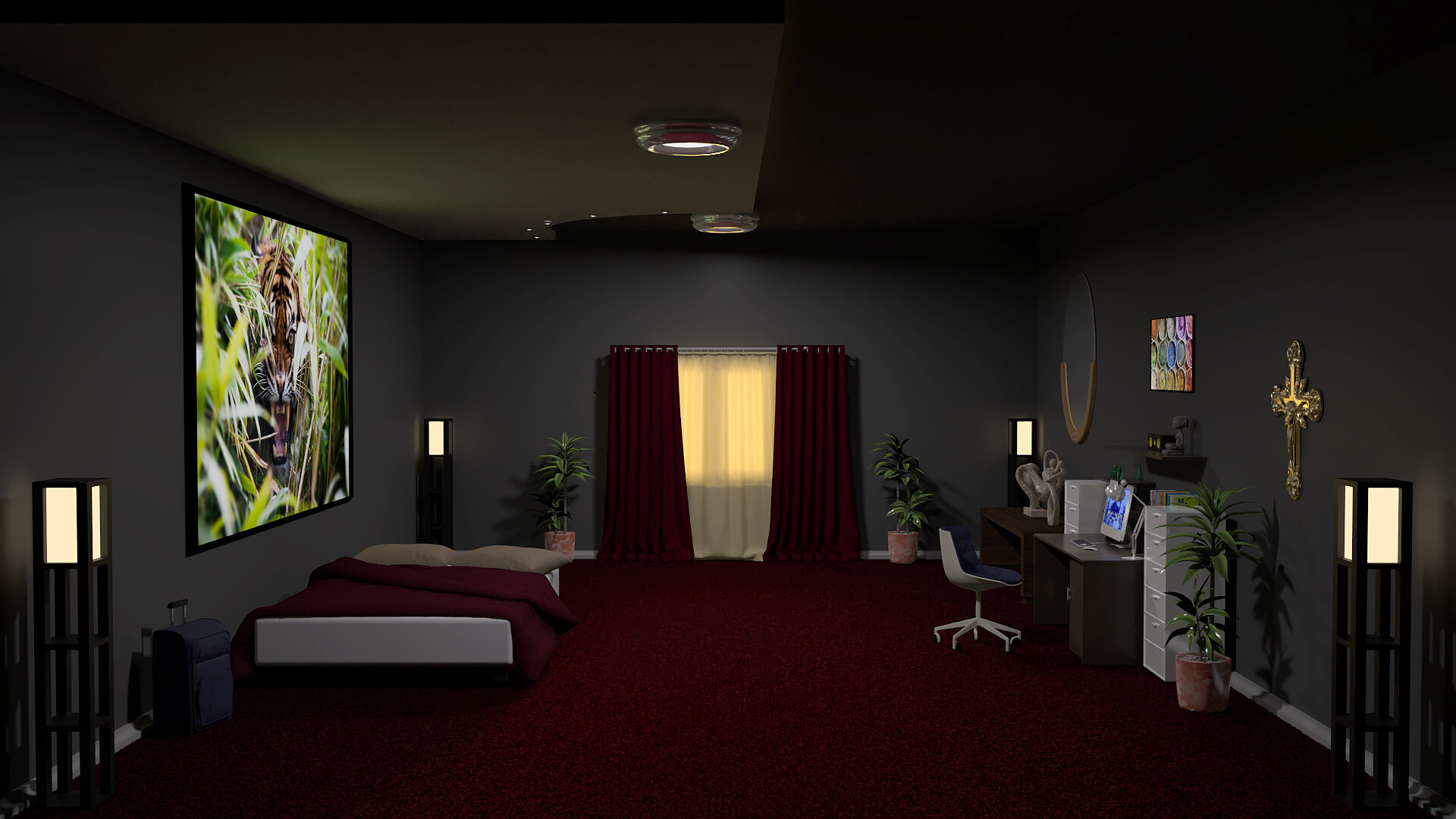 ArtStation - Red Velvet Carpeted Room