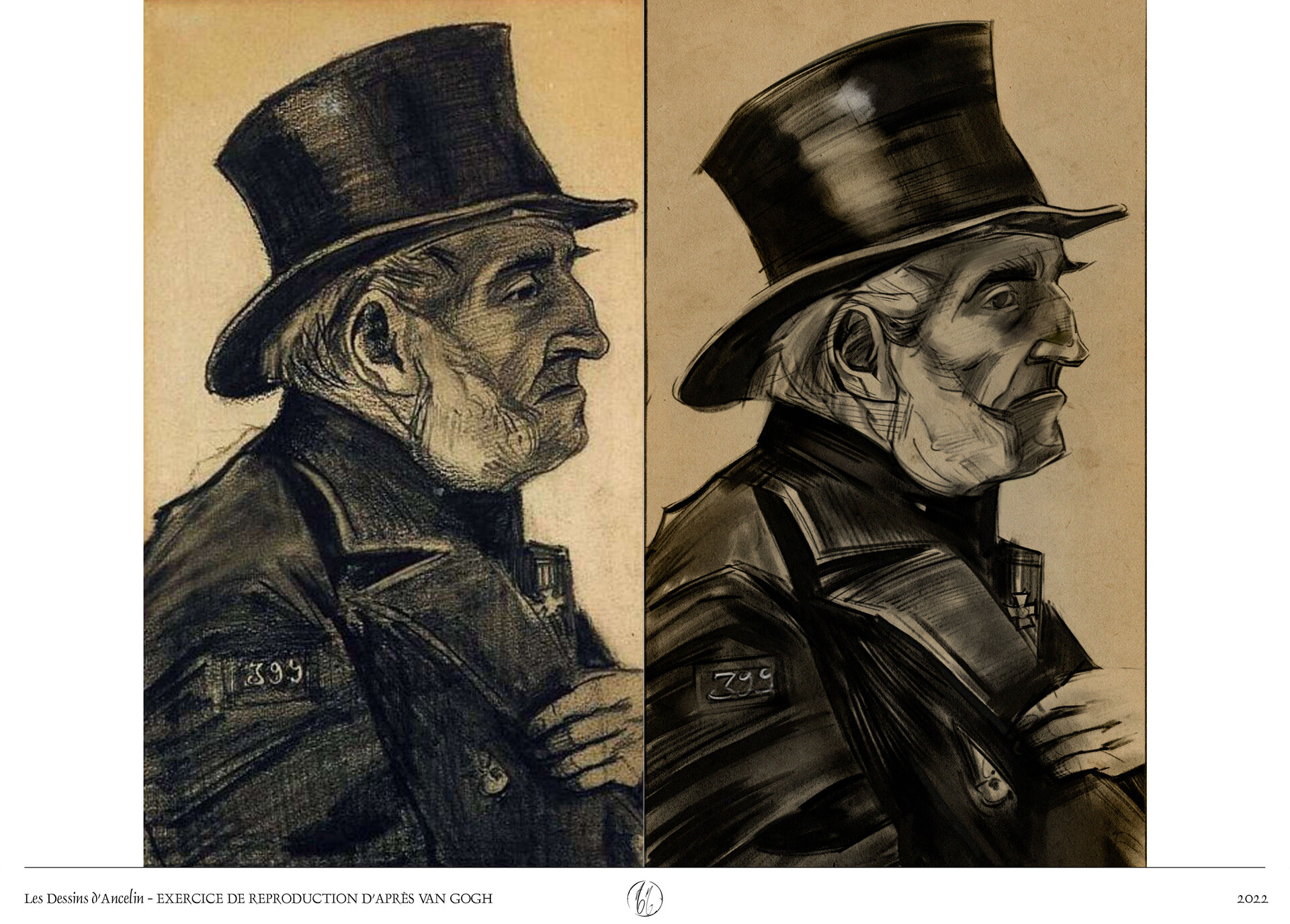 ArtStation - Reproduction of Van Gogh’s sketch