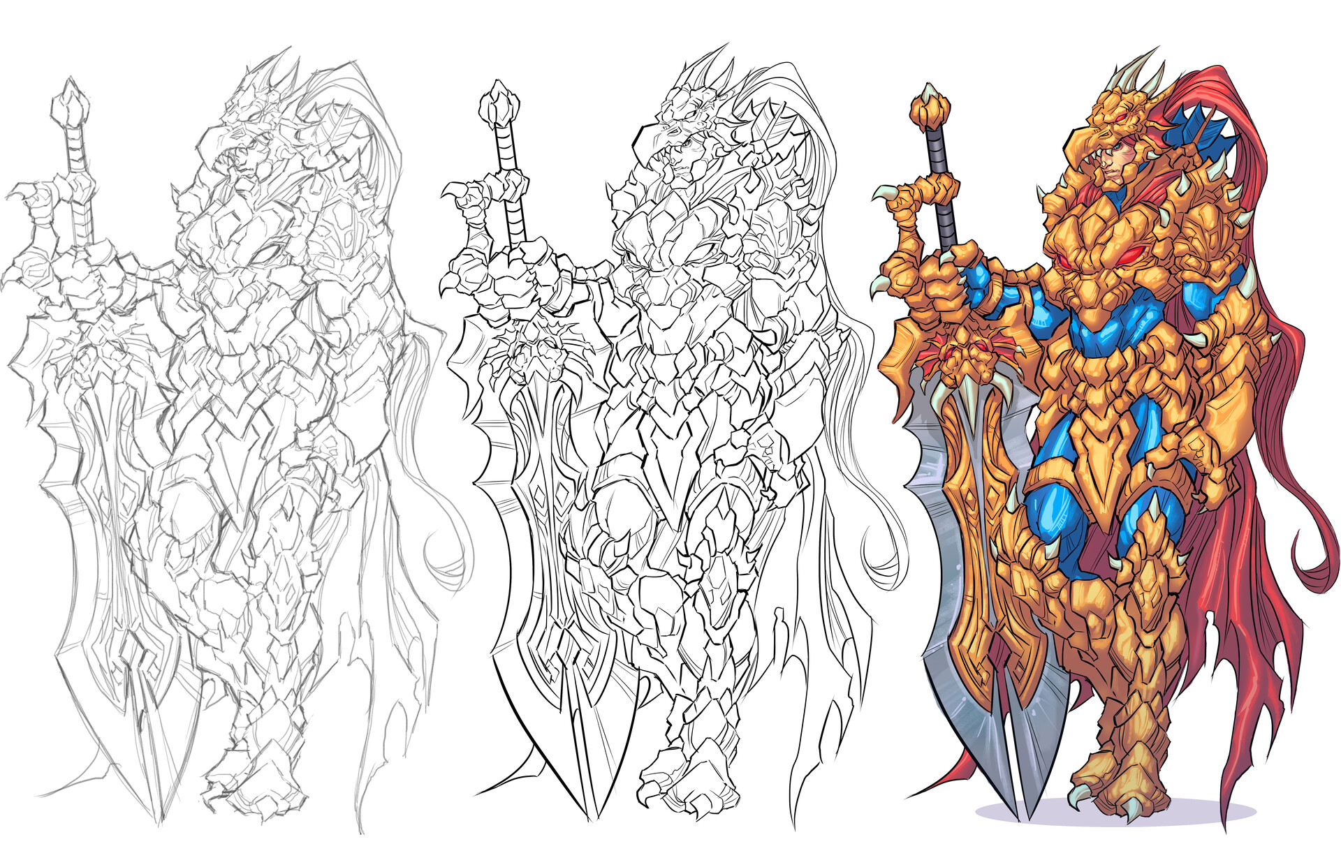 ArtStation - Character design DRAGON SLAYER commission process
