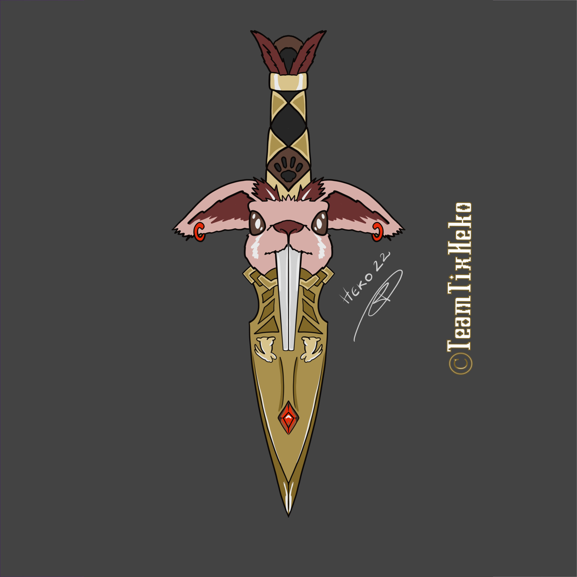 ArtStation - "Athame Tix" (2022) by Heko🐲