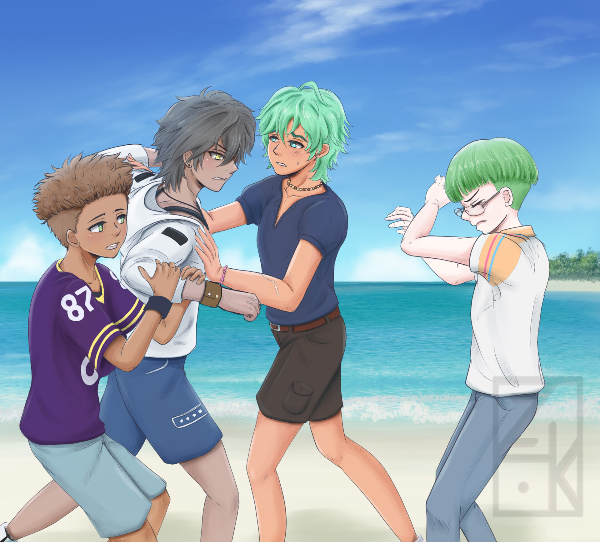 ArtStation - Our life visual novel My MC Van at age 13