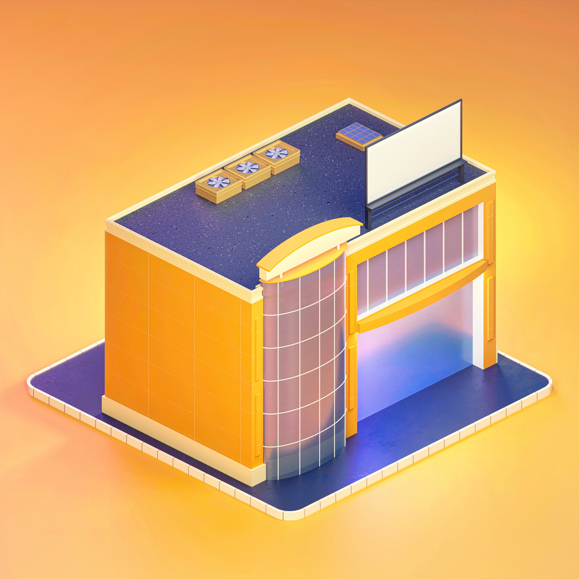 ArtStation - Isometric low-poly mall – 3D illustration