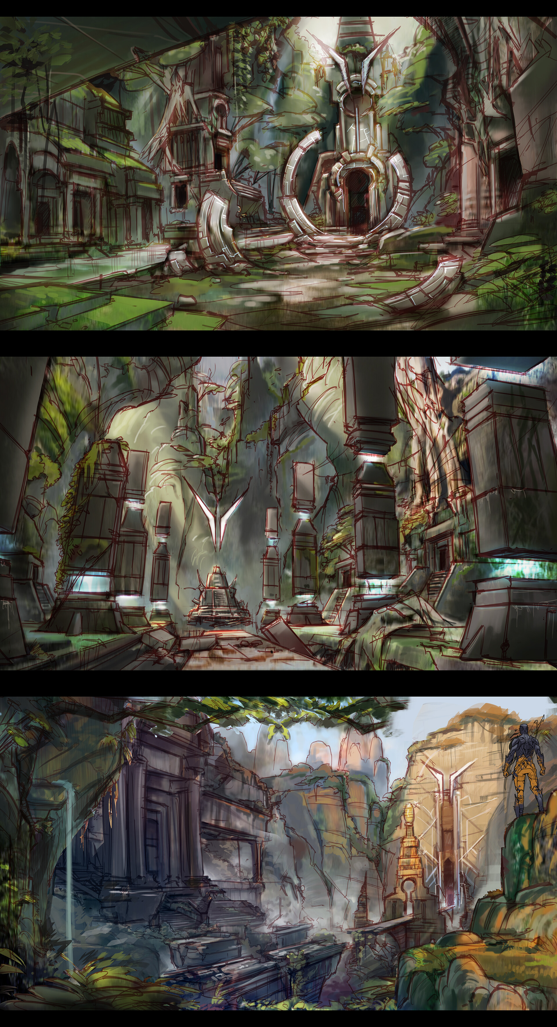 ArtStation - Alien Temple - Thumbnail Sketches