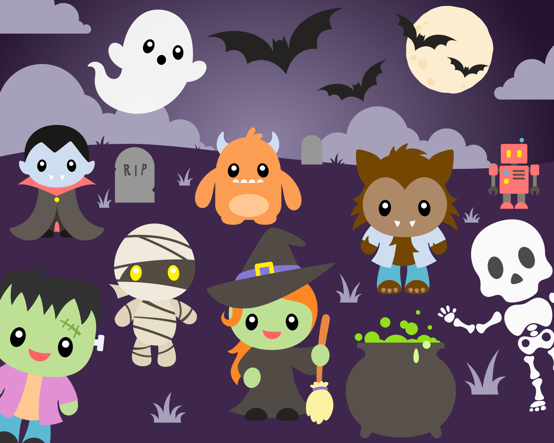 ArtStation - Halloween Monsters Vector